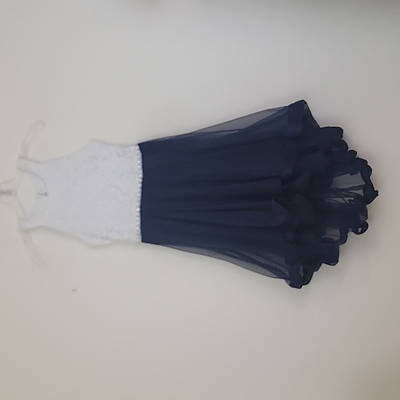 Speechless | Dresses | Speechless Kids Elegant Navy Chiffon White Lace ...